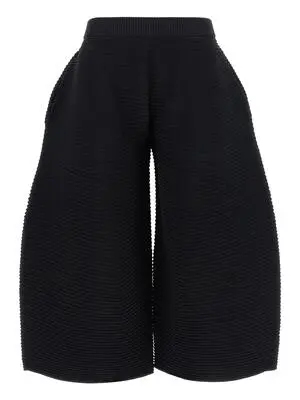 Issey Miyake Corrugated Knit' Pants - Black