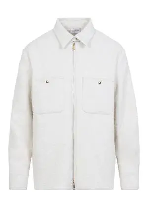 Moncler Cotton Blend Bouclé Shirt - White