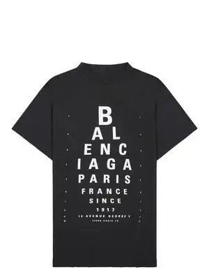 Balenciaga Cotton Graphic Print T-shirt - Black
