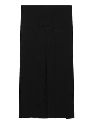 Alaïa Pleated Midi Skirt In Silk Blend - Black