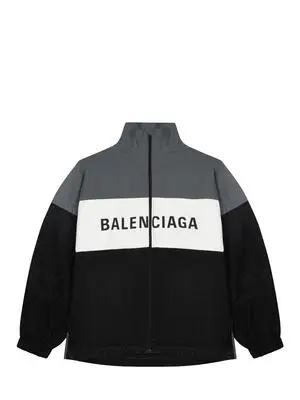 Balenciaga Jacket With Logo - Blue