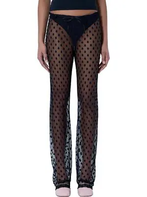 Dries Van Noten Sheer Lace Trousers - Black
