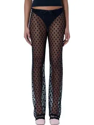 Dries Van Noten Sheer Lace Trousers - Black