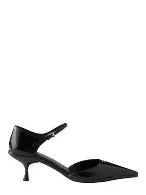 Prada Brushed Leather Pointed-toe Pumps - Black