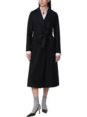 Harris Wharf London Wool Wrap Mini Coat - Black