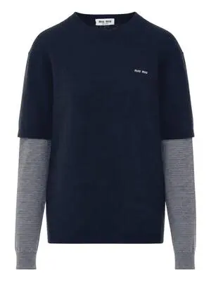 Miu Miu Logo Sweater - Blue