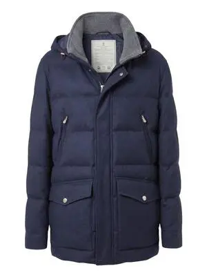 Brunello Cucinelli BRUNELLO CUCINELLI Wool Hooded Jacket Multicolor