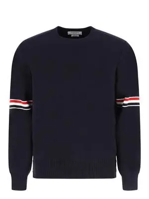 Thom Browne Cotton Crewneck Sweater - Blue