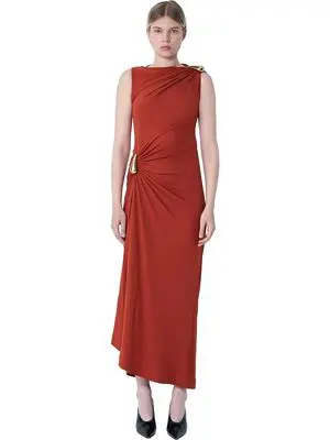 Bottega Veneta Viscose Jersey Dress - Orange