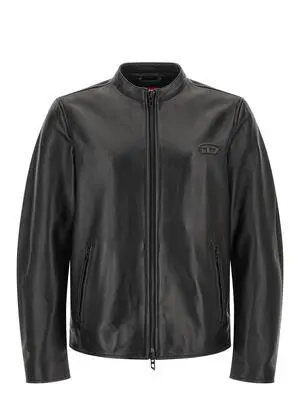 DIESEL® L-tad-wrd Leather Jacket - Black