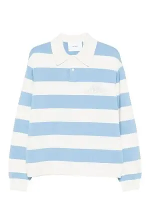 Axel Arigato Striped Knit Polo Jumper - Blue