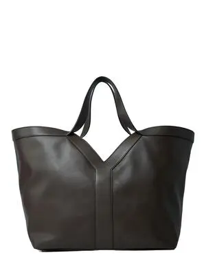 Saint Laurent Large Y-shaped Leather Tote Bag - Brown