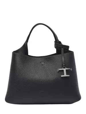 TOD'S Micro Leather Handbag With T Timeless Logo - Black