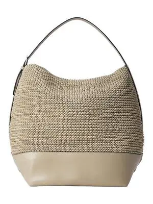 TOTEME Belted Woven Leather Tote Bag - Cream