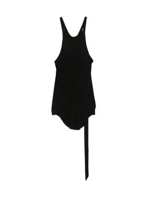 Rick Owens Strap Detail Curved Hem Sleeveless Racerback Tank Top - Black