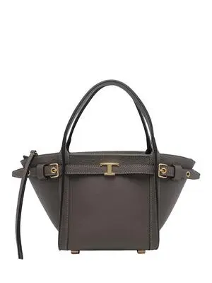 TOD'S TOD'S T-Signature Mini Leather Bag Gray