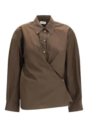 LEMAIRE Lemaire Women Cotton Blend Shirt Brown