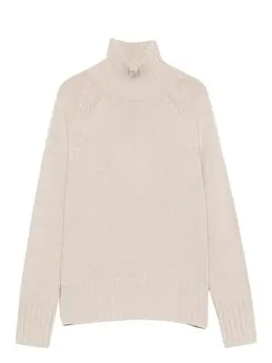 Max Mara Cashmere Wool Blend Turtleneck Jumper - Cream