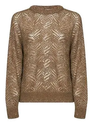 Brunello Cucinelli Sequin Embellished Knit Jumper - Brown