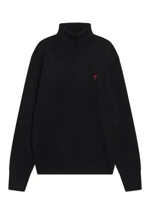 AMI Paris Virgin Wool Turtleneck Sweater - Blue