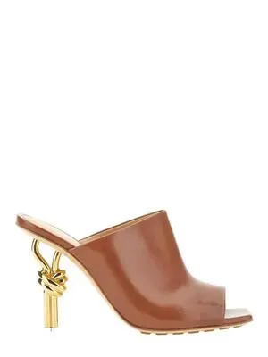 Bottega Veneta Leather Knot Mule - Brown