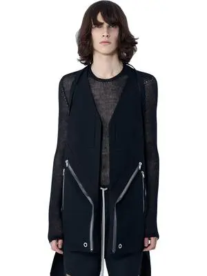 Rick Owens Asymmetric Zip Detail Vest - Black