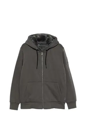 Moose Knuckles Zip Up Hooded Sweatshirt - Gray