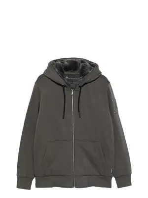 Moose Knuckles Zip Up Hooded Sweatshirt - Gray
