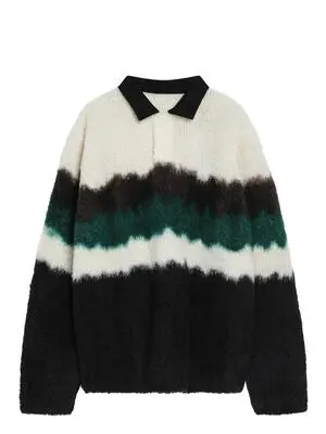 Sacai Multicolour Gradient Striped Polo Sweater - Multicolor