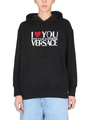 Versace Sweatshirt With I Love You Logo - Black