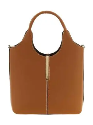 TOD'S Mini Metal Plate Shopping Bag - Brown