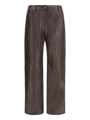 Magda Butrym Straight-leg Leather Pants - Brown