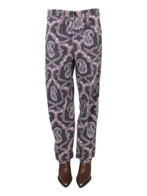Etro Paisley Denim Pants - Multicolor