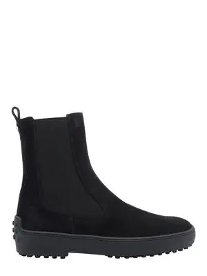 TOD'S Suede Winter Gommino Booties - Black