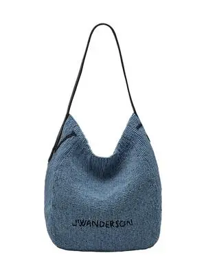 JW Anderson Beaded Calf Leather Small Bulb Bag - Blue