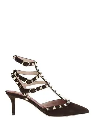 Valentino Garavani Rockstud Suede Pumps - Brown