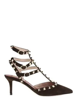 Valentino Garavani Rockstud Suede Pumps - Brown