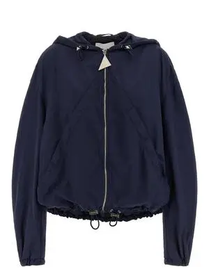 Attico Hooded Bomber Jacket - Blue