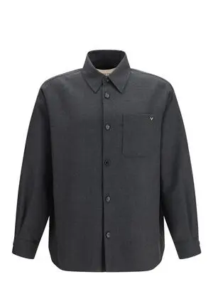 Valentino Garavani Vlogo Wool Blend Jacket - Gray