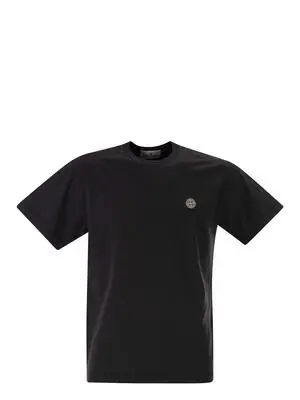 Stone Island Slim Fit T-shirt With Compass Patch - Black