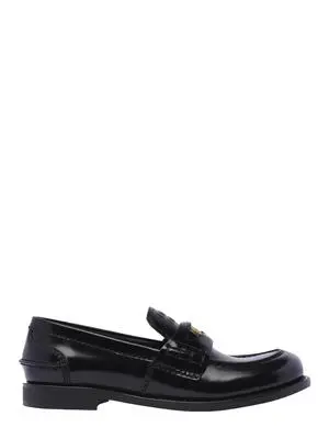Miu Miu Logo Loafers - Black