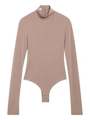 Andamane Stretch Jersey Turtleneck Bodysuit - Pink