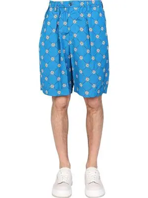 Marni Floral Printed Bermuda Shorts - Blue
