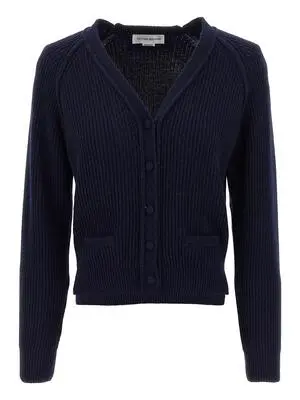 Victoria Beckham Stepped Hem' Cardigan - Blue
