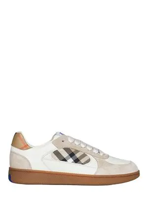 Burberry Leather And Check Terrace Sneakers - Multicolor
