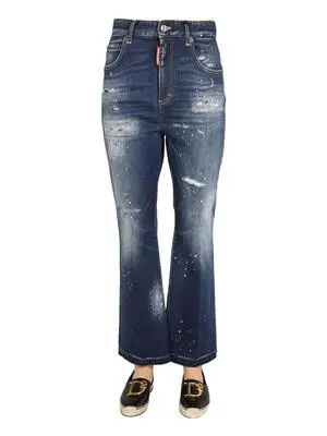 Dsquared2 High Waist Wide Leg Jeans - Blue