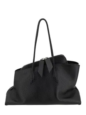 Attico La Passeggiata Leather Shoulder Bag - Black