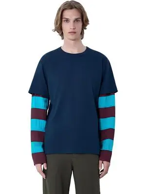 Dries Van Noten Contras Sleeves T-shirt - Blue