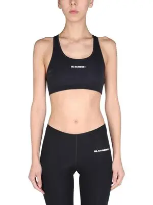 JIL SANDER JIL SANDER Logo Sports Bra Black