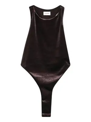Andamane Velvet-effect Bodysuit - Brown